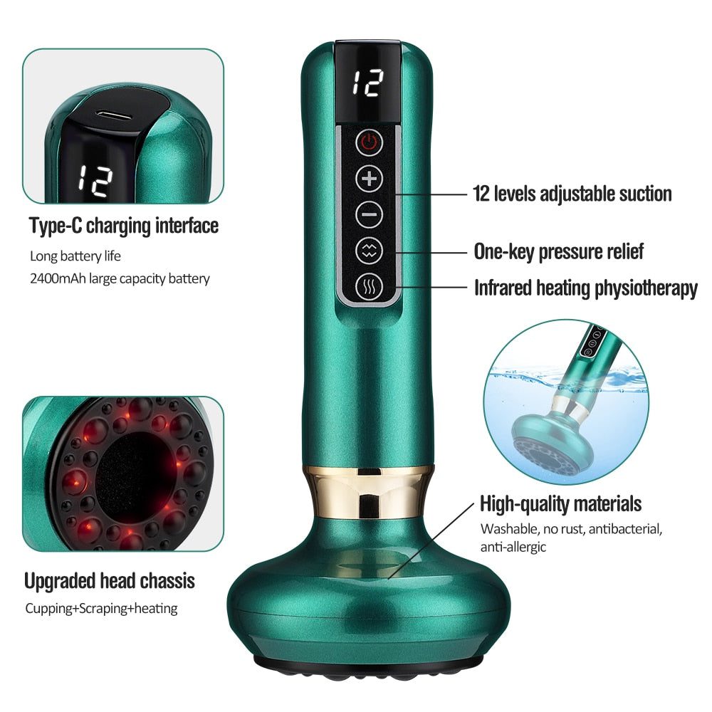 Intelligent Negative Pressure Cupping Massage Instrument 6/12 Level ...